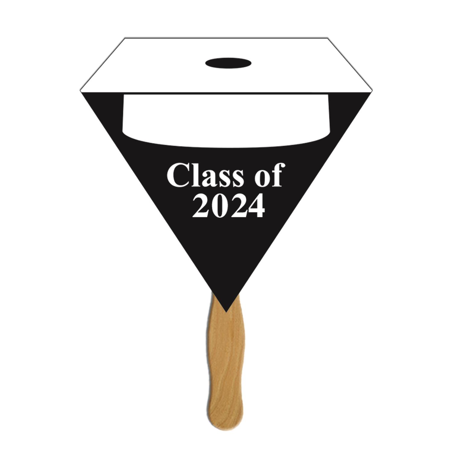 GF-6 Triangular Graduate Hand Fan w/ White Hat