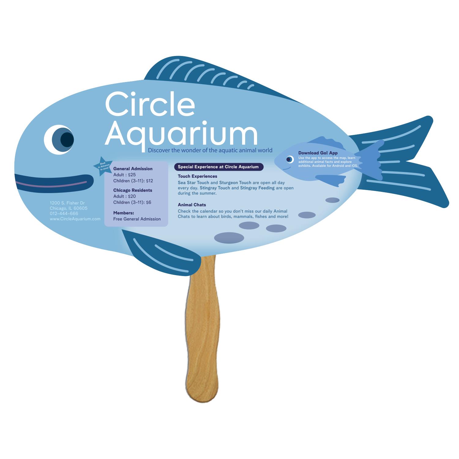 LF-175 Fish Hand Fan Full Color (2 Sides)