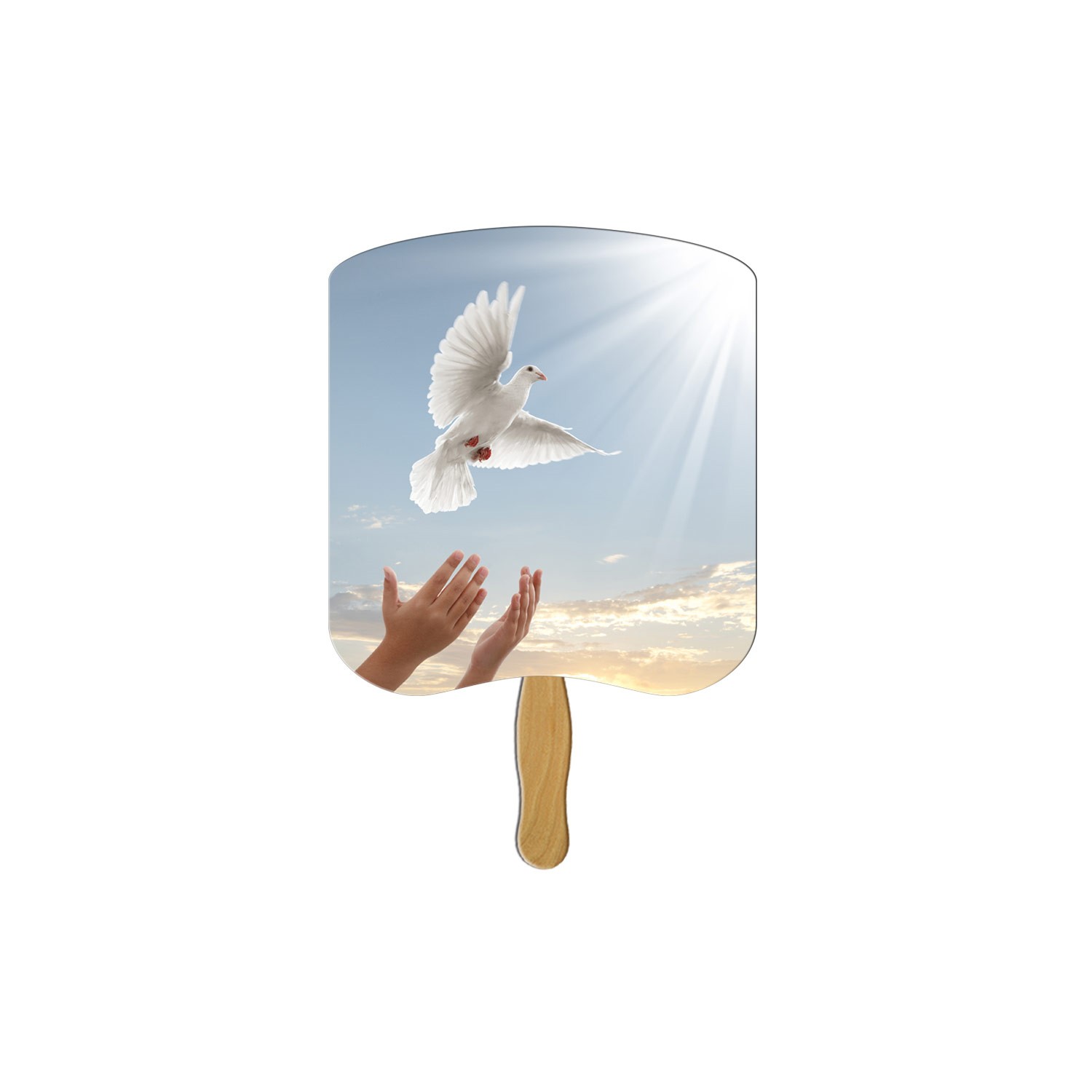 RF-923 Dove Hand Fan Stock Graphic